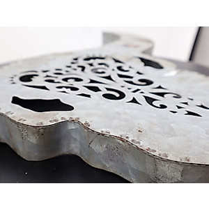 PARISLOFT Metal Galvanized Bull Skull Head Wall Decor 3D Faux Cow Skull Sculpture Decoration,Rustic Wall Decor 20''x1.1''x18''