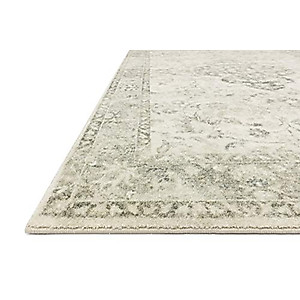 Loloi II Rosette Collection ROS-02 Ivory/Silver, Traditional 7'-6" x 9'-6" Area Rug