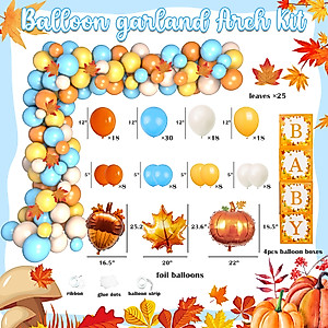 A Little Pumpkin is On the Way Baby Shower Decorations, Thanksgiving Pumpkin Baby Boy Baby Shower Decorations Kit, Fall Pumpkin Baby Shower Boy Supplies, Autumn Baby Shower Decorations for Boy