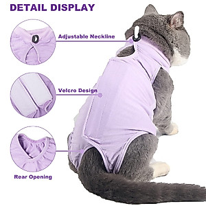 Coppthinktu Cat Professional Recovery Suit for Abdominal Wounds or Skin Diseases, Cat Surgery Recovery Suit, E-Collar Alternative, Soft Kitten Spay Recovery Suit Anti Licking Wounds