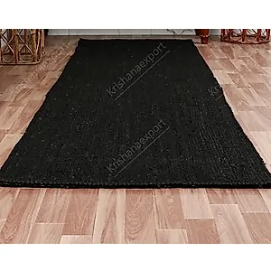 2x3, 2x4, 2x5, 2x6 Ft, 100% Natural Black Jute Runner Rug - Bohemian Jute Rug, Jute Runner Rug, Natural Fiber Runner Rug, Jute Braided Rug, Boho Decor Rug, Custom Size Rug (2x3 Ft, Area Rug)