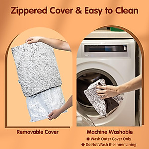 Nobleza Self Warming Cat Bed, Super Soft Thermal Dog Crate Bed Mat for Sleeping, Washable Anti-Slip Self Heating Pet Kennel Pad for Small Medium Cats Dogs Indoor Outdoor (LightGray, S)