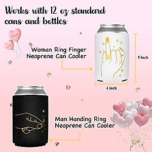Boyfriend and Girlfriend Can Coolers, Newly Engaged Can Sleeve, Engagement Gifts for Couples, Fiance Fiancee Gift for Him and Her, Neoprene Can Coolers for Mr and Mrs(2 Pack)