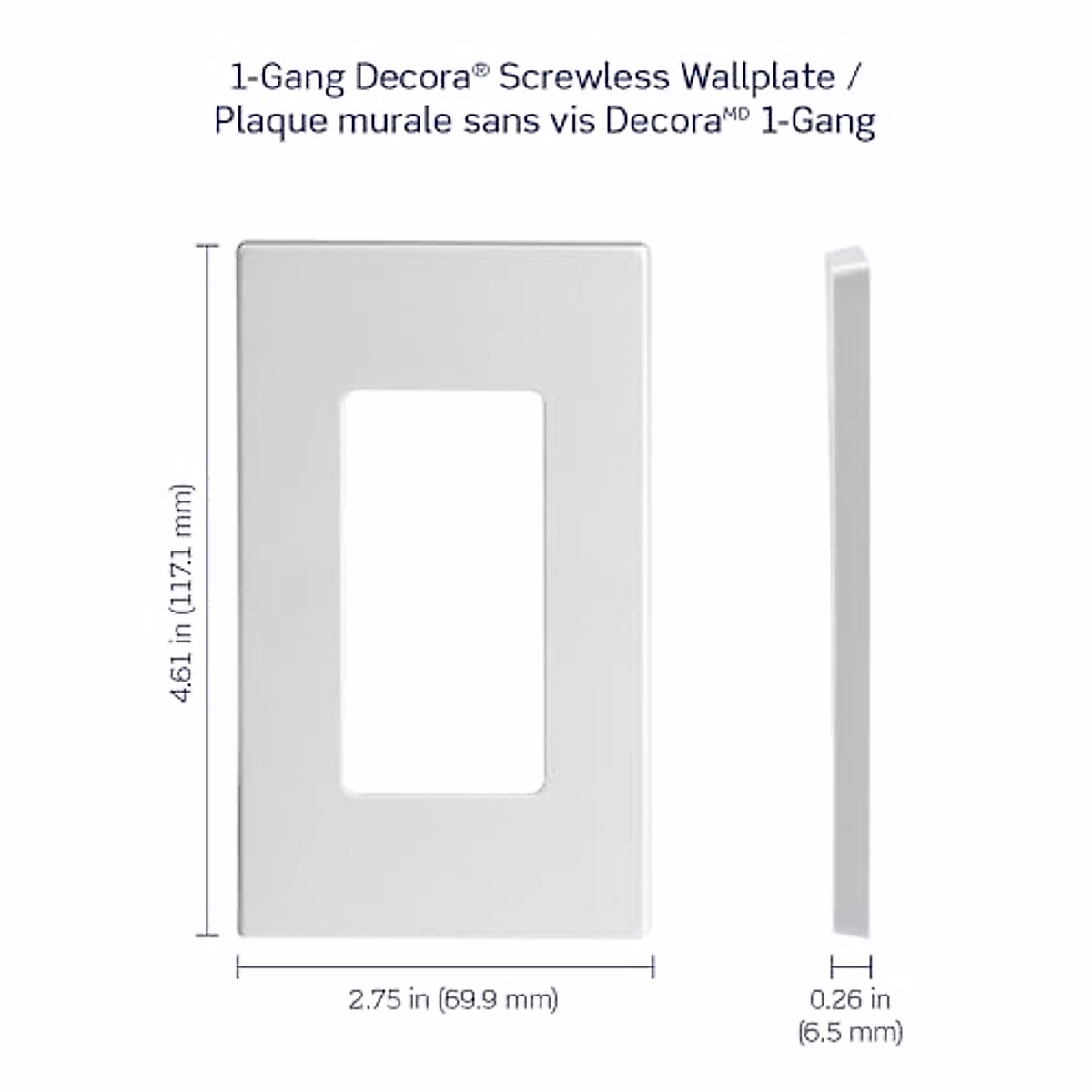 Leviton 80301-SE 1-Gang Decora Plus Screwless Wall Plate - Black