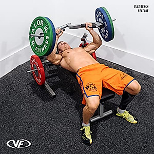 Valor Fitness BF-47 - Weight Bench Press Machine - 9 Adjustable Positions Flat Incline with Converging Arms - Plate Loaded - Chest Arm Ab Workout, Home Gym Equipment 250 LB Combined Max