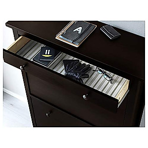 IKEA Hemnes Shoe Cabinet With 2 Compartments, Black-Brown