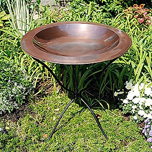 Achla Designs 24-in Round Classic Copper Birdbath Bowl, Brass