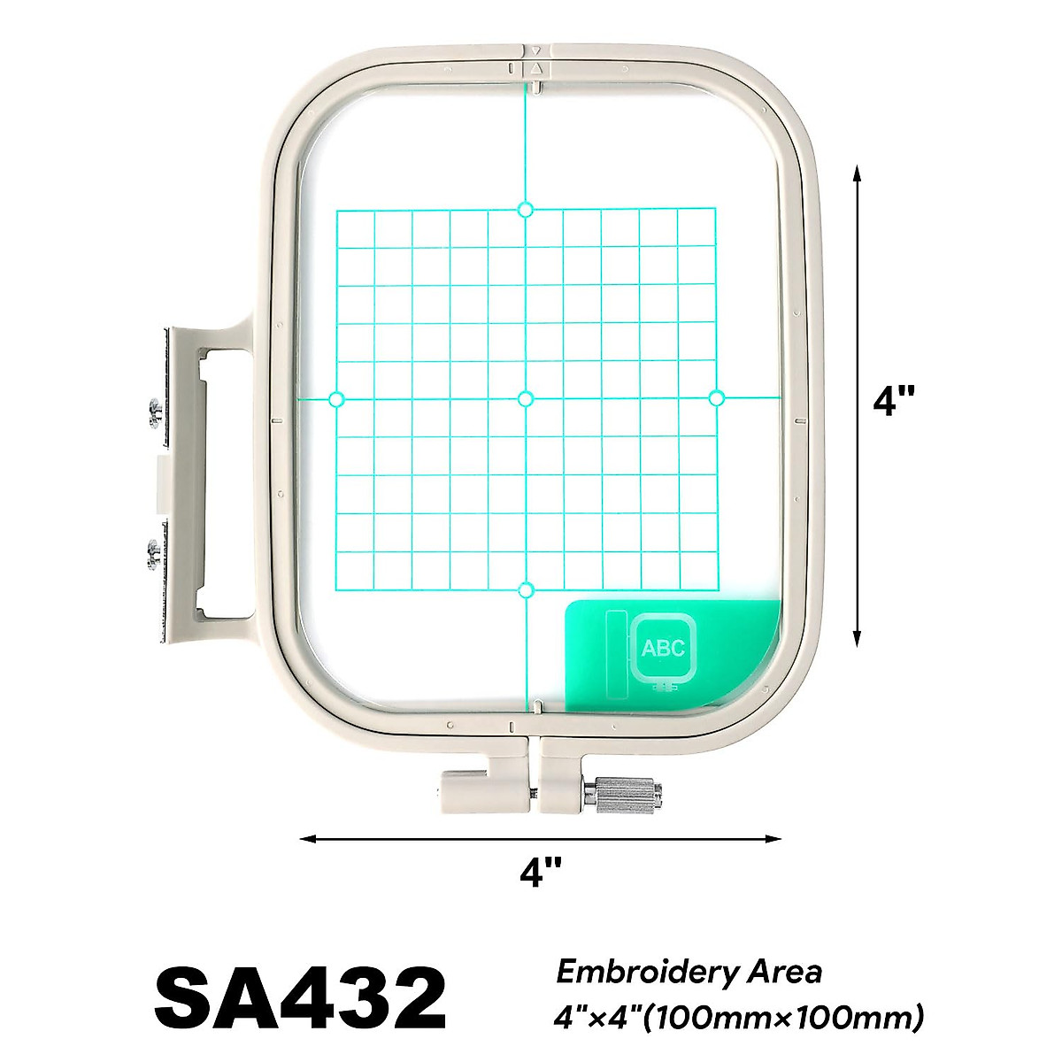 Sew Tech Embroidery Hoops for Brother SE600 SE400 SE700 SE625 SE425 PE550D PE540D PE535 PE525 PE500 Innovis Babylock Brother Embroidery Machine Hoop (4x4" - SA432)