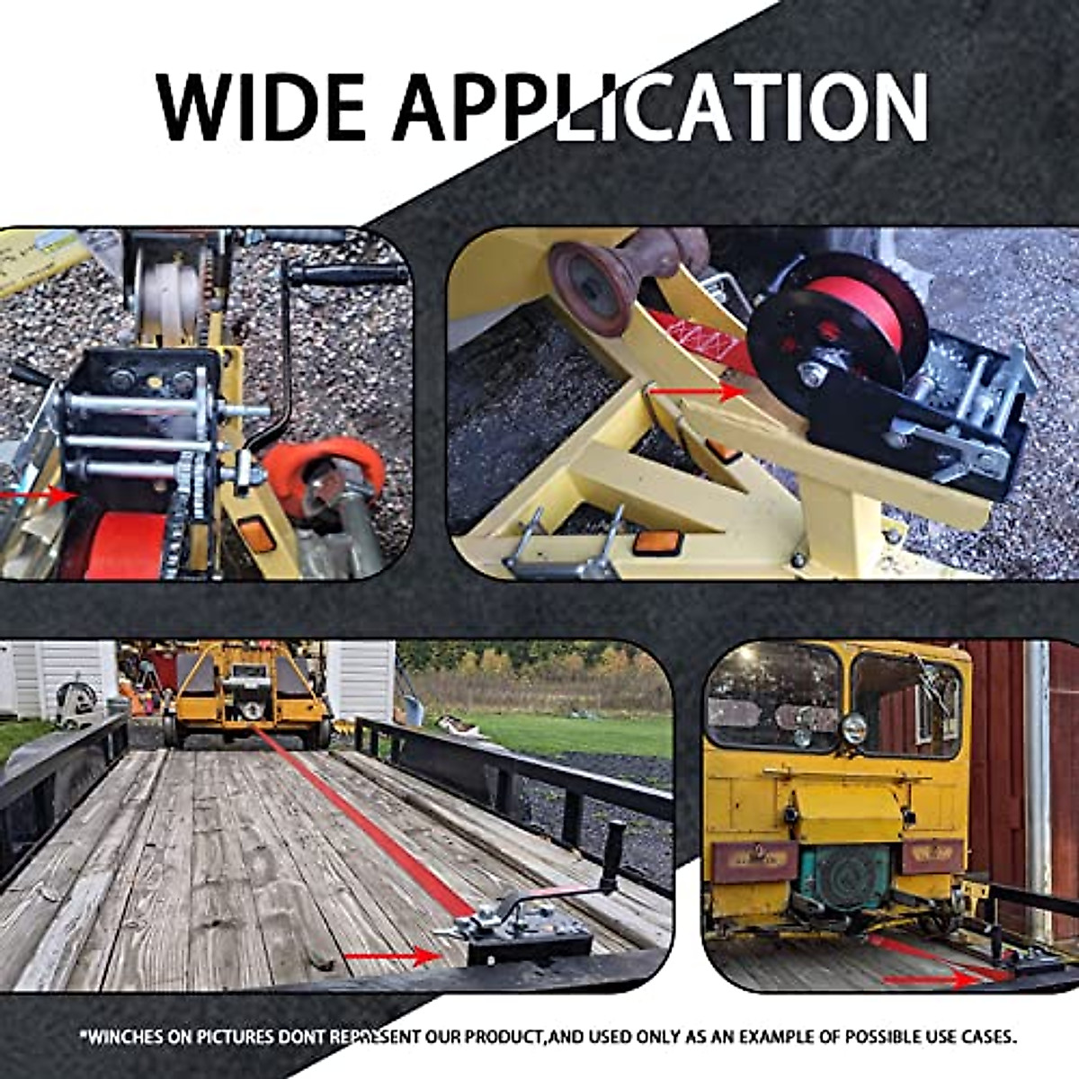 TYT 1500LB Boat Trailer Strap Winch with 8M Red Strap, Sturdy Long-Lasting Gear Hand Crank Winch, Operated Two Way Ratchet Manual Winches for Towing Pulley Boat Trailer Truck RV Jet Ski Marine Winch