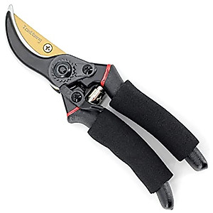 TOOLTENG Garden Bypass Pruning Shears, Heavy-Duty Garden Clippers, Tree Ttrimmers and Rose Pruning Shears, Multipurpose Garden Shears for Gardening, Arboriculture & Plant Nurseries (Black)