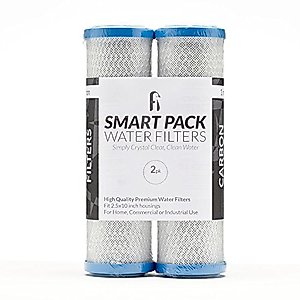 Reverse Osmosis, Drinking Water & Whole House Carbon Block Filter Replacement 2.5" X 10", 1 Micron - 2 Pack