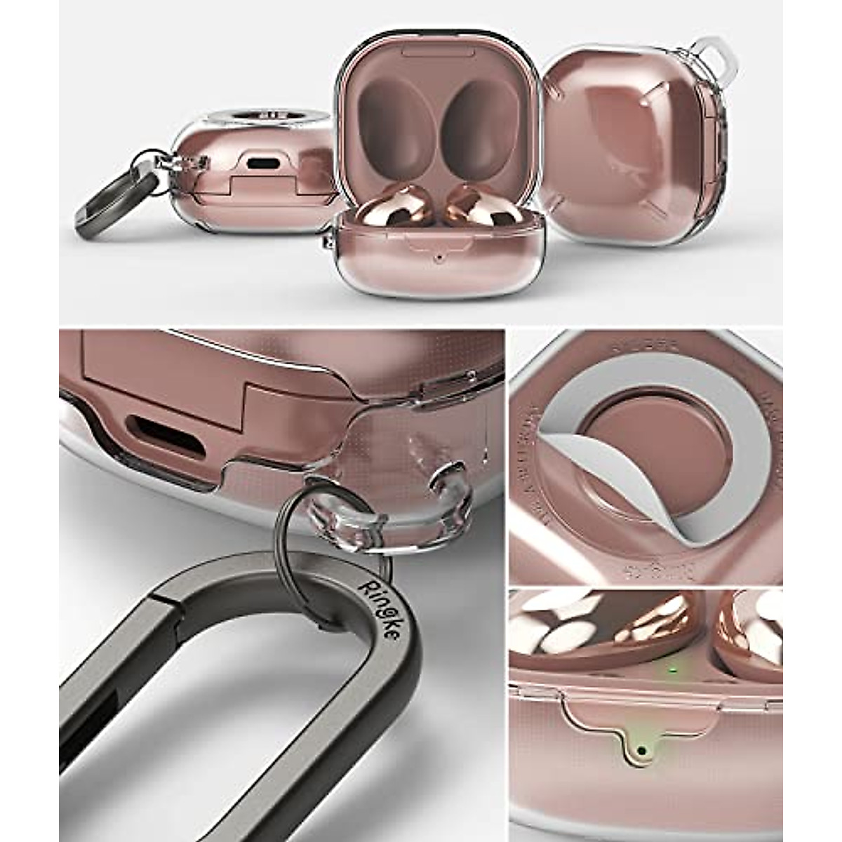 Ringke Slim-X Compatible with Samsung Galaxy Buds 2 Pro Case, Galaxy Buds 2 Case, Galaxy Buds Pro Case, and Galaxy Buds Live Case, Protective Sturdy Solid Cover for Galaxy Buds2 Pro - Clear