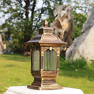 ZZYJYALG Glass Lamp Outdoor IP65 Waterproof Table Lamp Column Lamp European Home Garden Garden Floor Lamp Aluminum Lamp E27 Decorative Street Lamp Anti-Oxidation Column Lamp