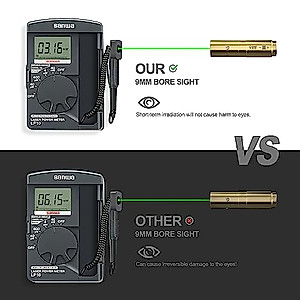 Feyachi 9mm Laser Boresighter Green Dot Laser Zeroing Pistol Bore Sighting Laser with 3 Sets of Batteries