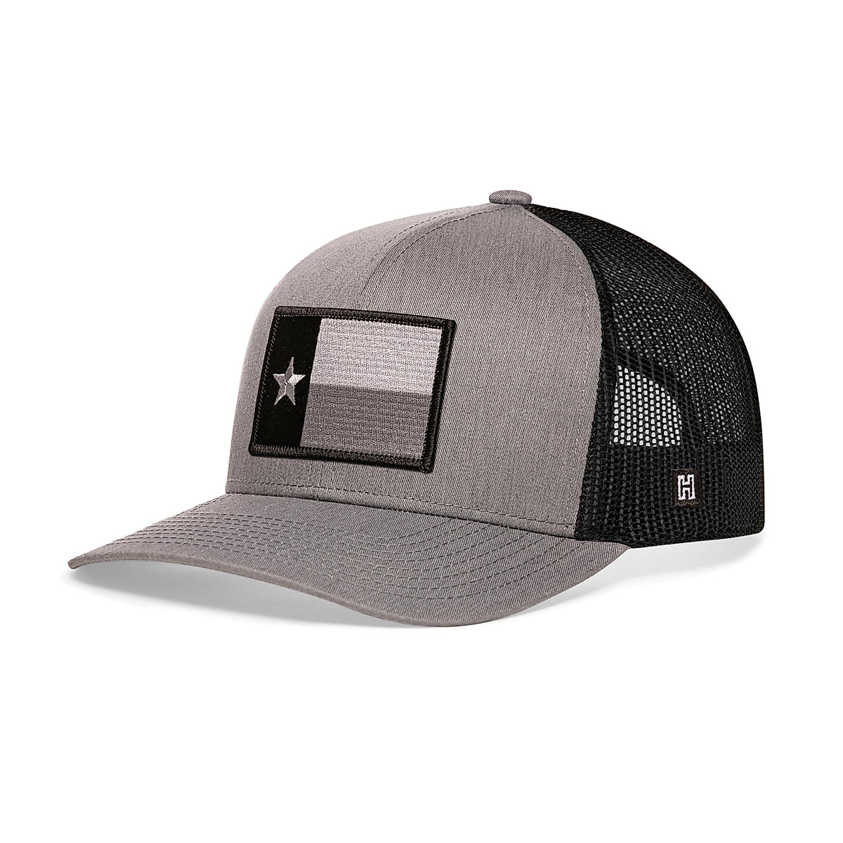 HAKA Texas Flag Hat - Texas Trucker Hat Snapback TX Baseball Cap Golf Hat (Grey/Black)