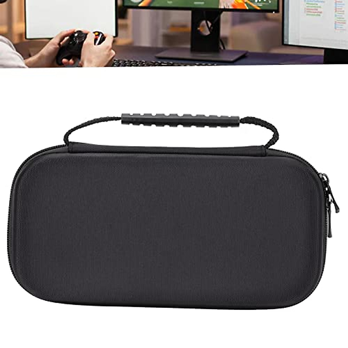 Game Console Storage Bag, Thickened Scratch Proof Lining Gamepad Carrying Pouch Protective for Game Controller (Black Zipper Regular)