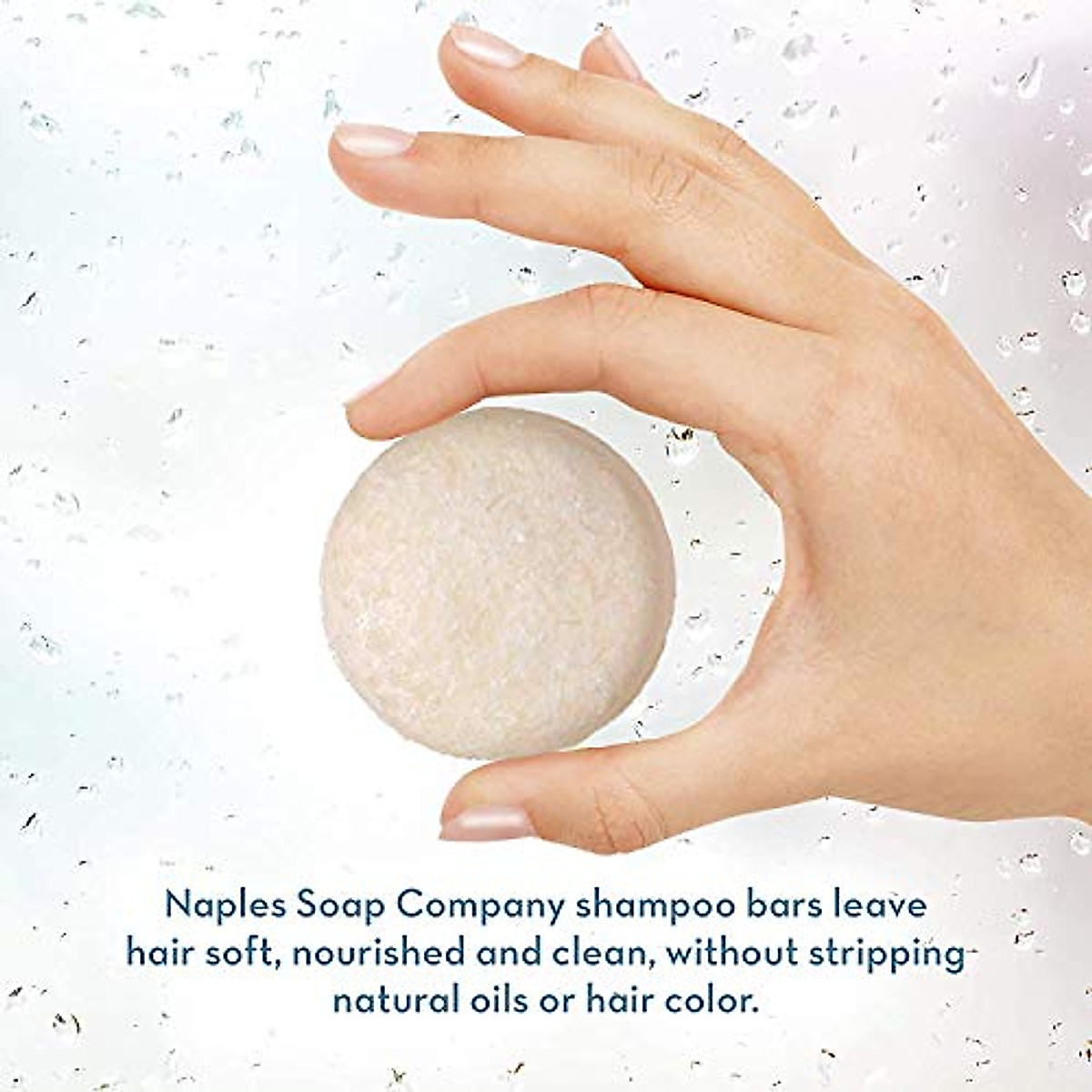 Naples Soap Company Solid Shampoo Bar for All Hair Types – Eco-Friendly, Free of Parabens, Alcohol, Pthalates – Handmade, pH Balanced, Hydrating Haircare, Lasts 50-75 Uses – Fragrance Free, 1.75 oz