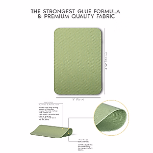 ZEFFFKA Premium Quality Fabric Iron-on Patches Inside & Outside Durable 100% Cotton Blue Gray Beige Brown Yellow Red Green Repair Decorating Kit 14 Pieces Size 3" by 4-1/4" (7.5 cm x 10.5 cm)