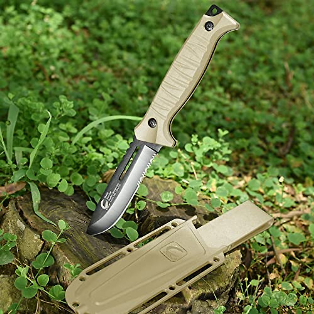 CuCut Hunting Knife, Fixed Knife with Sheath, EDC 4-Inch Small Knife, High Grade Stainless Steel Gift Knife , Good for Carving, Hunting, Camping, Fishing, Survival, outdoor