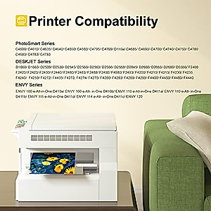 60XL Ink Cartridge Combo Pack Color and Black Replacement for HP 60XL 60 Works with PhotoSmart D110 C4780 C4680 C4795 C4640 Deskjet F4480 F4440 F2430 F4280 Envy 110 120 Series Printer (2 Pack)