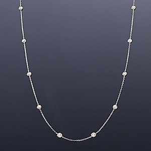 Ross-Simons Diamond Station Necklace in 14kt Gold