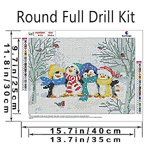 Winter Diamond Painting Kits,Diamond Art Kit for Adults,6D Round Diamond Painting Kit Full Drill for Gift,Wall Décor