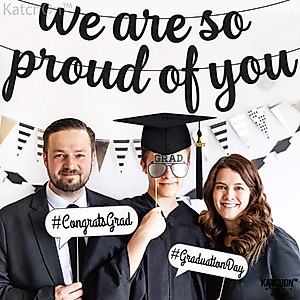 KatchOn, Felt We are So Proud of You Banner - 8 Feet, No DIY | Congratulations Banner 2024, Blue Graduation Decorations Class of 2024 | We are So Proud of You Sign for Air Force Decorations for Party