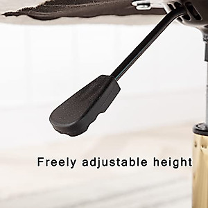 AtIGfaso with Wheels Ultra-Soft Plush Swivel Chair with Adjustable Height and 360-Degree Rotation,Combing Chair Ideal for Home Office or Bedroom, Ergonomic Design, Gold Base, Cream White Color