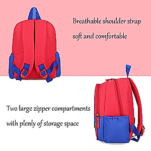 JBin Rich Little Kids Toddler Backpack,Preschool Red Backpack for Boys and Girls Ages 2-8 Years Old