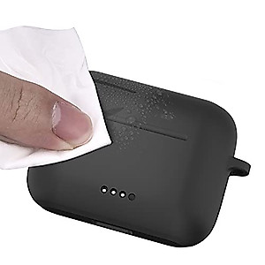 TOZO NC2 Protective Silicone Case Shockproof Soft Skin Cover for TOZO NC2 Earbuds with Front LED Visible and Keychain Black