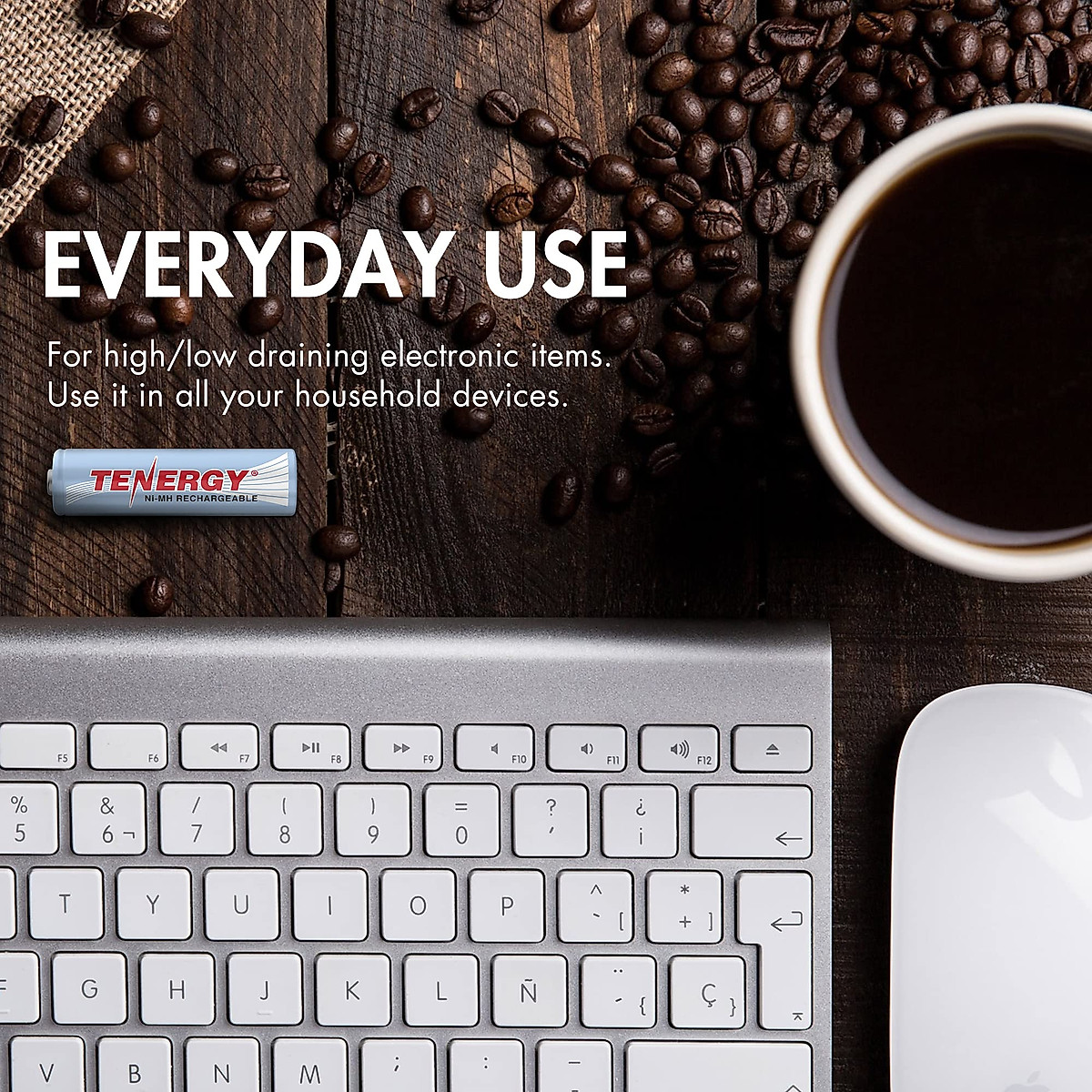 Tenergy High Drain AA and AAA Battery, 1.2V Rechargeable NiMH Batteries Combo, 12 Pack 2500mAh AA Cells and 12 Pack 1000mAH AAA Cell Batteries