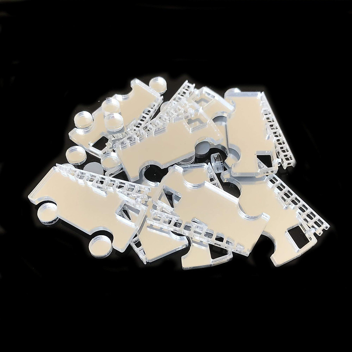 Super Cool Creations Fire Engine Shaped Crafting Mirrors, Set of 10, Many Colours, Shatterproof Acrylic, Lime Green, Pack of 10 x 3cm