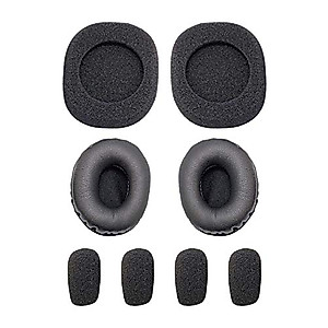 Blucoil EPMC-B350XT Replacement Ear Pad Cushions and Microphone Windscreens Kit for Blueparrott B350-XT Headset