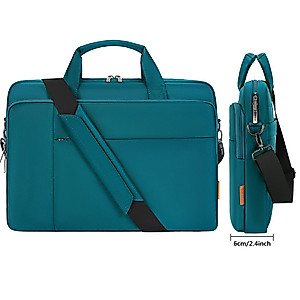 DOMISO 17.3 inch Laptop Bag Business Briefcase Water-resistant Notebook Messenger Shoulder Bag for 17.3" Macbook Pro 17/Dell/MSI GS73VR Stealth Pro/Lenovo IdeaPad/HP Envy,Turquoise