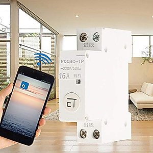 Smart Breaker 1P AC230V IP20 Intelligent Circuit Breaker Remote Control Miniature Circuit Breakers Switch Overload for Distribution Box (1P 16A)
