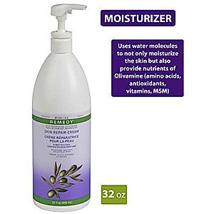 Medline Remedy Unscented Olivamine Skin Repair Cream and Body Lotion, 32 Fluid Ounce