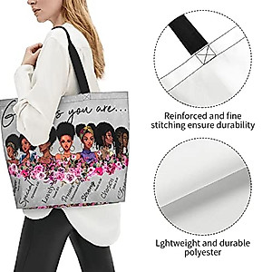 Afro Women Tote Bags African American Shoulder Bag Black Girl Satchel Handbags For Shopping Work Grocery Gym