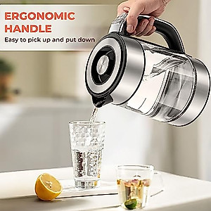 Pukomc Electric Kettle Temperature Control with 5 Presets, 1500W Keep Warm Electric Tea Kettle & 1.7L Hot Water Boiler, Auto-Off & Boil-Dry Protection, BPA Free, Black