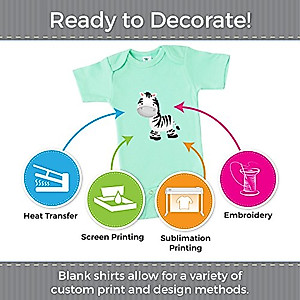 Laughing Giraffe Baby Blank Short Sleeve Unisex Onesie Bodysuit (3-6 Months, Heather Gray)