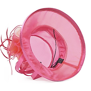 Original One Women's Kentucky Derby Tea Part Dress Church Fascinators Fancy Hats (Pink) M