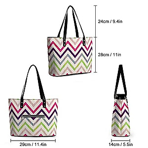 Womens Handbag Rainbow Wave Leather Tote Bag Top Handle Satchel Bags For Lady