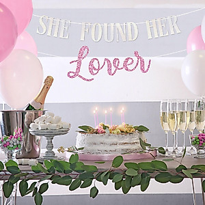 Pre-Strung She Found Her Lover Banner - NO DIY - Pink Glitter Bachelorette Bridal Party Banner - Pre-Strung Garland on 8 ft Strand - Taylor Themed Bachelorette Party Decorations. Did we mention no