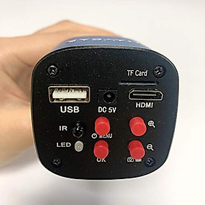 HAYEAR 16MP HDMI 1920x1080P Resolution Digital HD Microscope Camera 5X- 300X Magnification Optical Lens Bracket with Illumination Portable