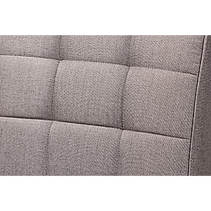 Baxton Studio Sanford Mid-Century Modern Grey Fabric Upholstered and Walnut Brown Finished Wood 2-Piece Dining Nook Banquette Set