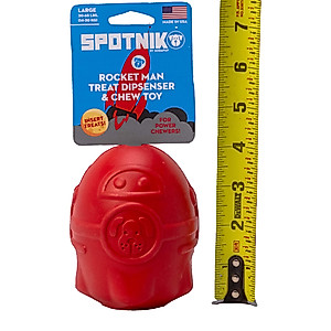 Naughty Spotty Dog Christmas Treat Gift Box, Red Rocket Treat Dispenser, USA-Made Treats & Chews, Md/Lg Dog Size (Blueberry, Peanut Butter, Peppermint, Duck Flavors).