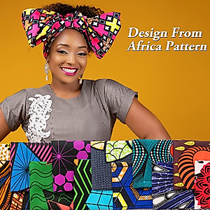 Qililandiy 12 Pieces African Fabric Fat Quarters African Ankara Wax Print Fabric Ankara Print Fabric for Sewing Craft Projects and Patch Work DIY (50 x 40 cm/ 19.5 x 15.7 Inches)