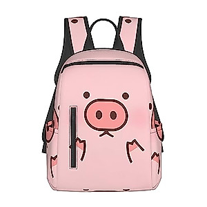 DEHIWI Cute Pig Casual Backpack Bag Lightweight Laptop Bag Travel Laptop Backpack For Women Men