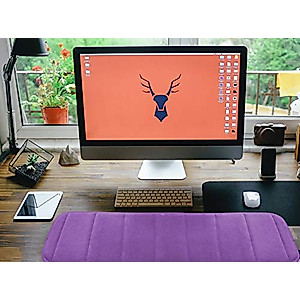 Computer Wrist Elbow Pad, Creatiee Premium Memory Cotton Desktop Keyboard Arm Rest Support Mat for Office Desktop Working Gaming - Less Elbow Pain(Long-Sized, 7.9 x 31.5 inch)(Purple)