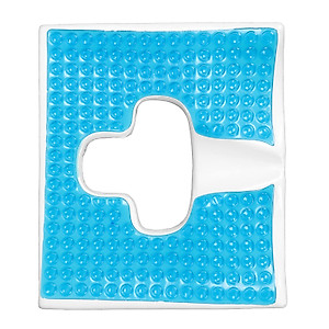 Anti Bedsore Pad, Triangular Slope Design Bedridden Patient Cushion T Shaped Opening 45x38x7cm Size Fiber Material for Wheelchair Stool