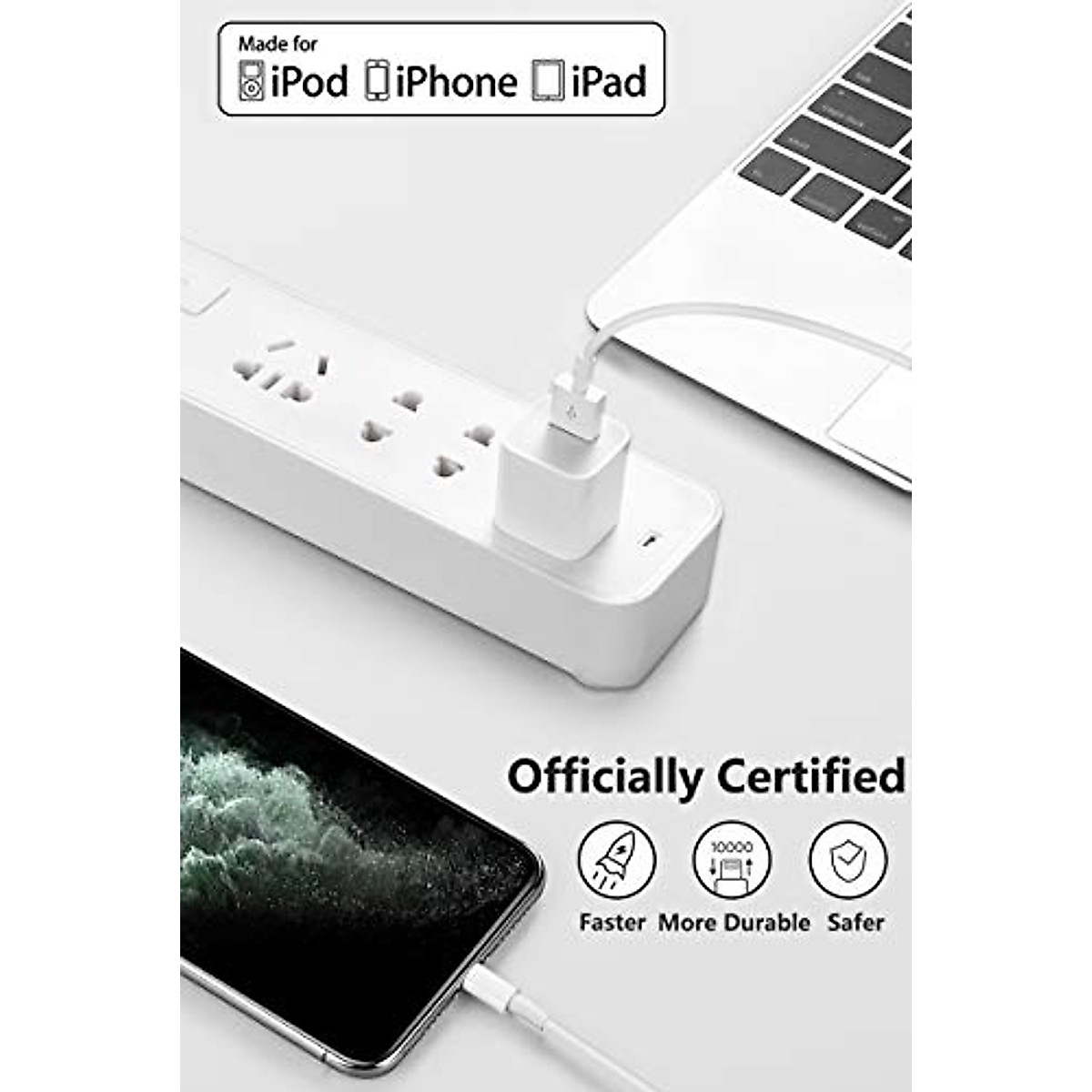 4Pack Original [Apple MFi Certified] Charger Lightning to USB Charging Cable Cord Compatible iPhone 14/13/12/11 Pro/11/XS MAX/XR/8/7/6s Plus,iPad Pro/Air/Mini,iPod Touch